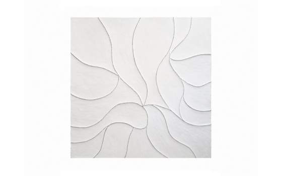 Panel Decoración Líneas Onduladas Relieve Blanco